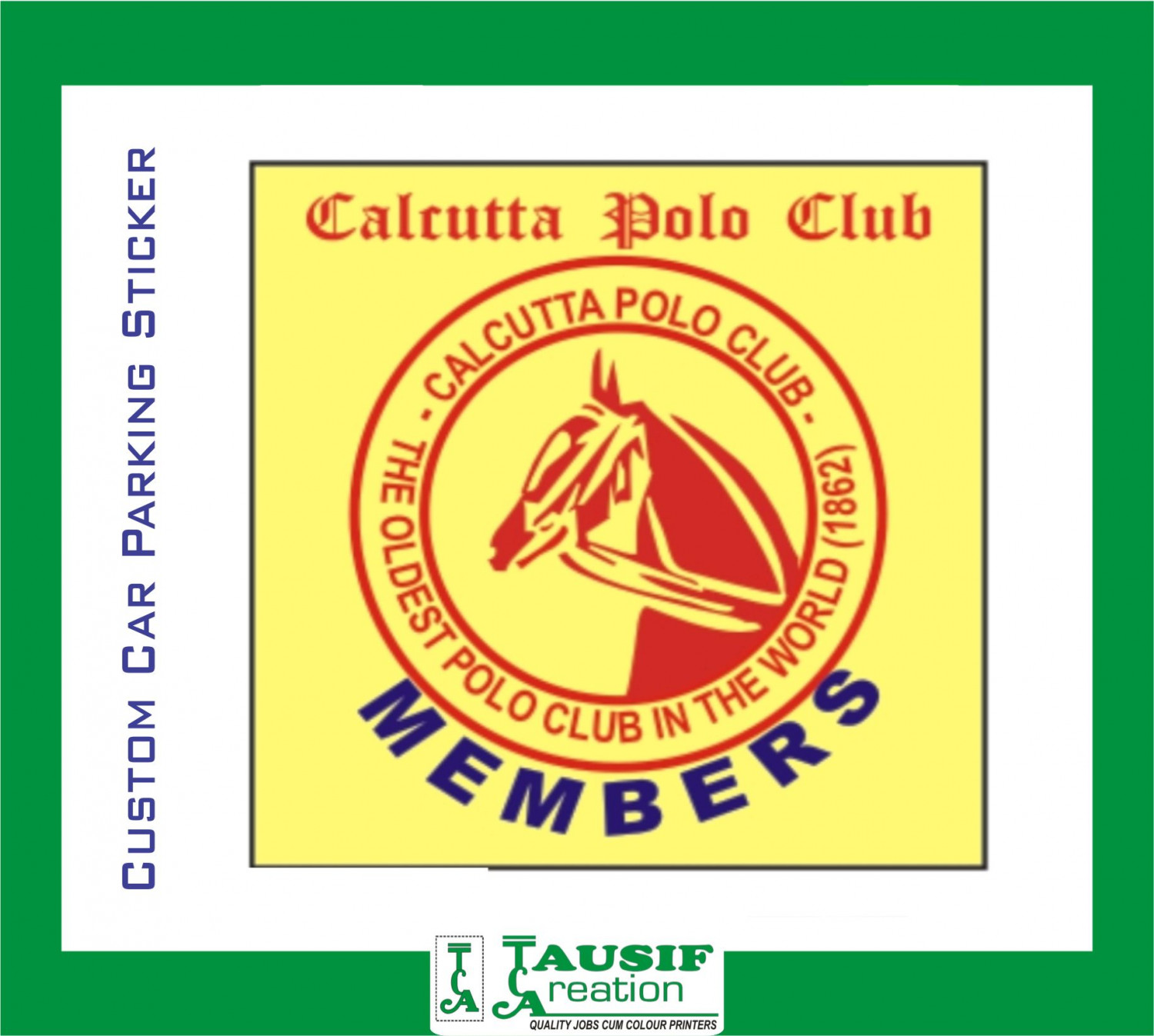 Custom Car Parking Permits Stickers (Set of 2 Pc)